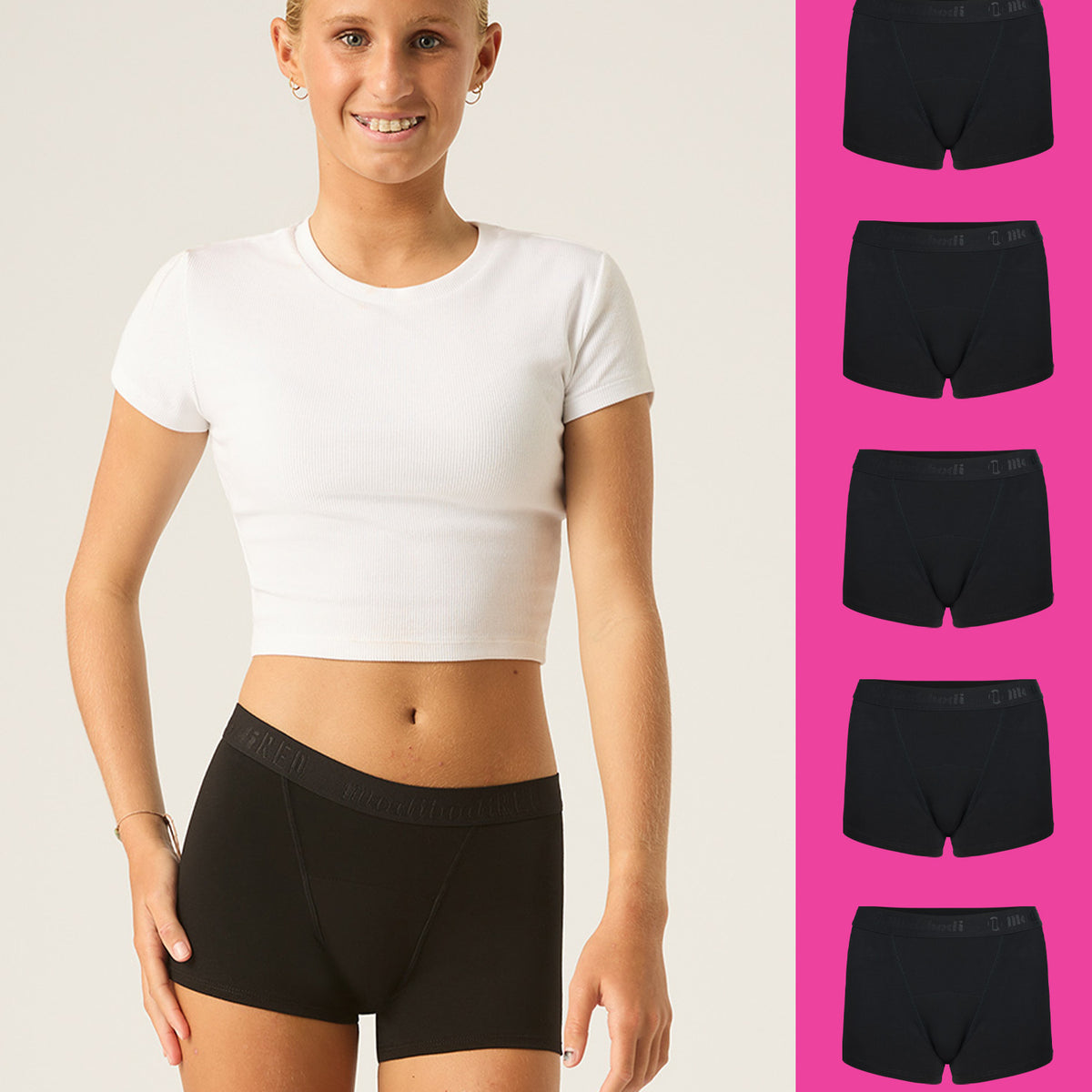 Teen Hipster Boyshort Moderate 5 Pack – Modibodi UK