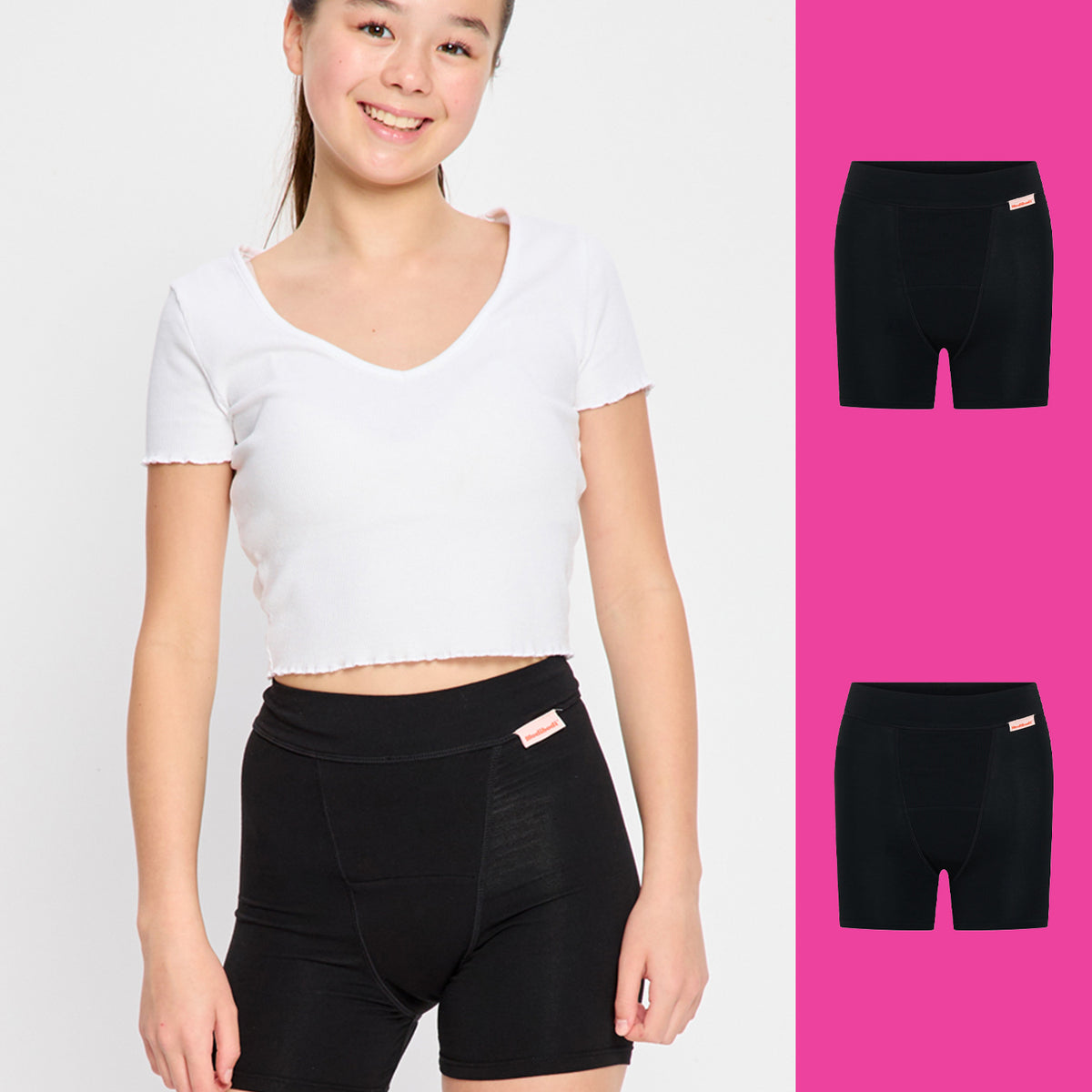 Period Teen Sleep Short 2 Pack - Super in Black | Modibodi – Modibodi UK